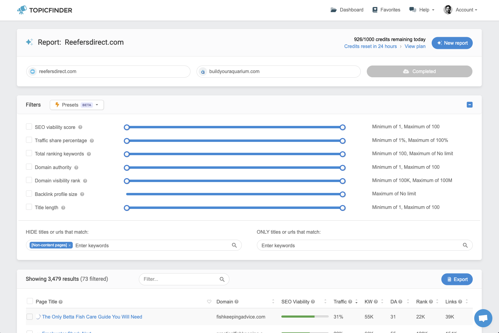 Creating Your First Report - Topicfinder